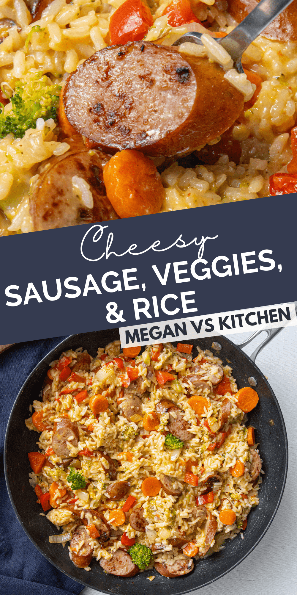 Cheesy Sausage Veggies and Rice