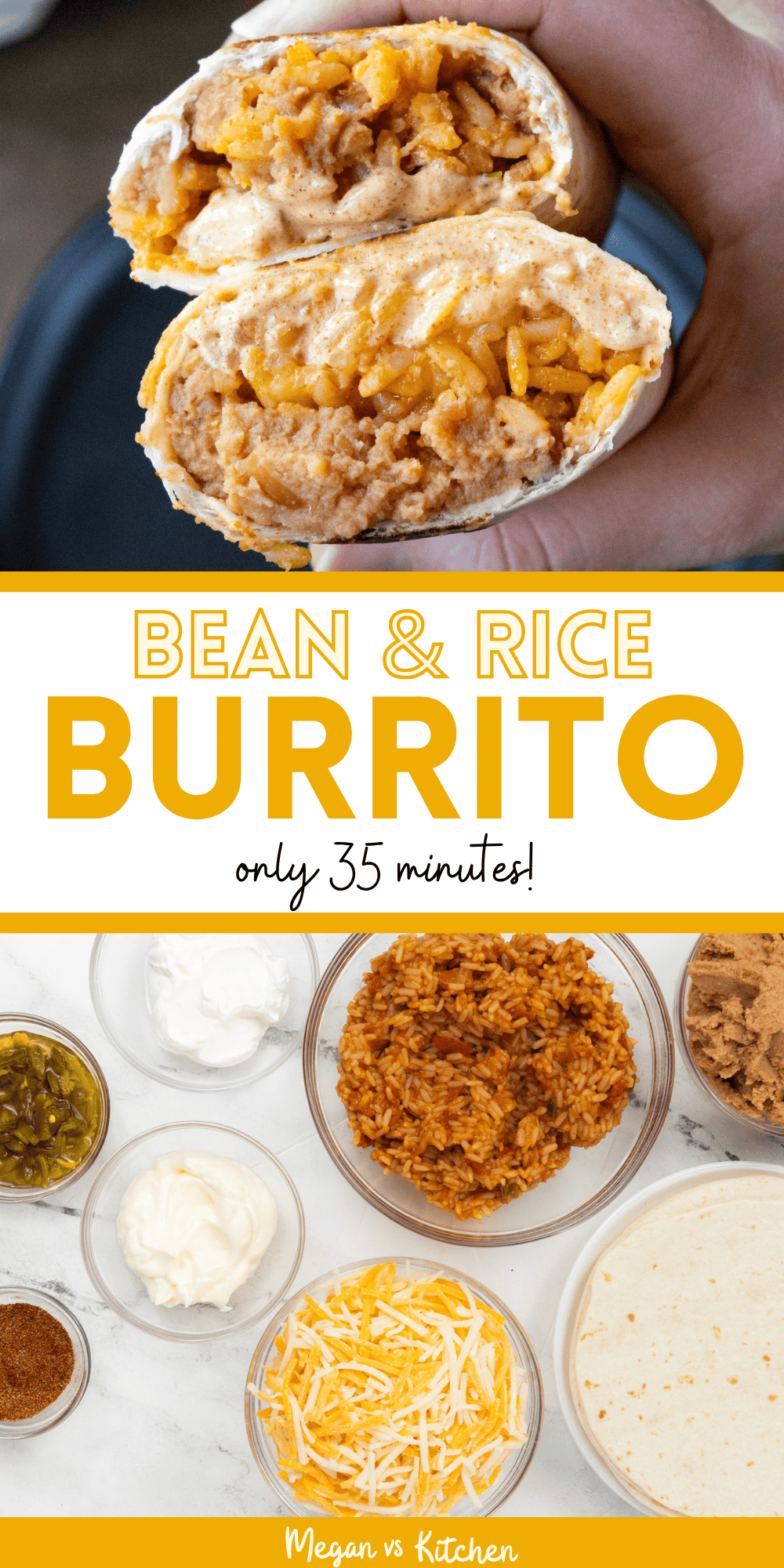 Cheesy Bean and Rice Burrito Recipe