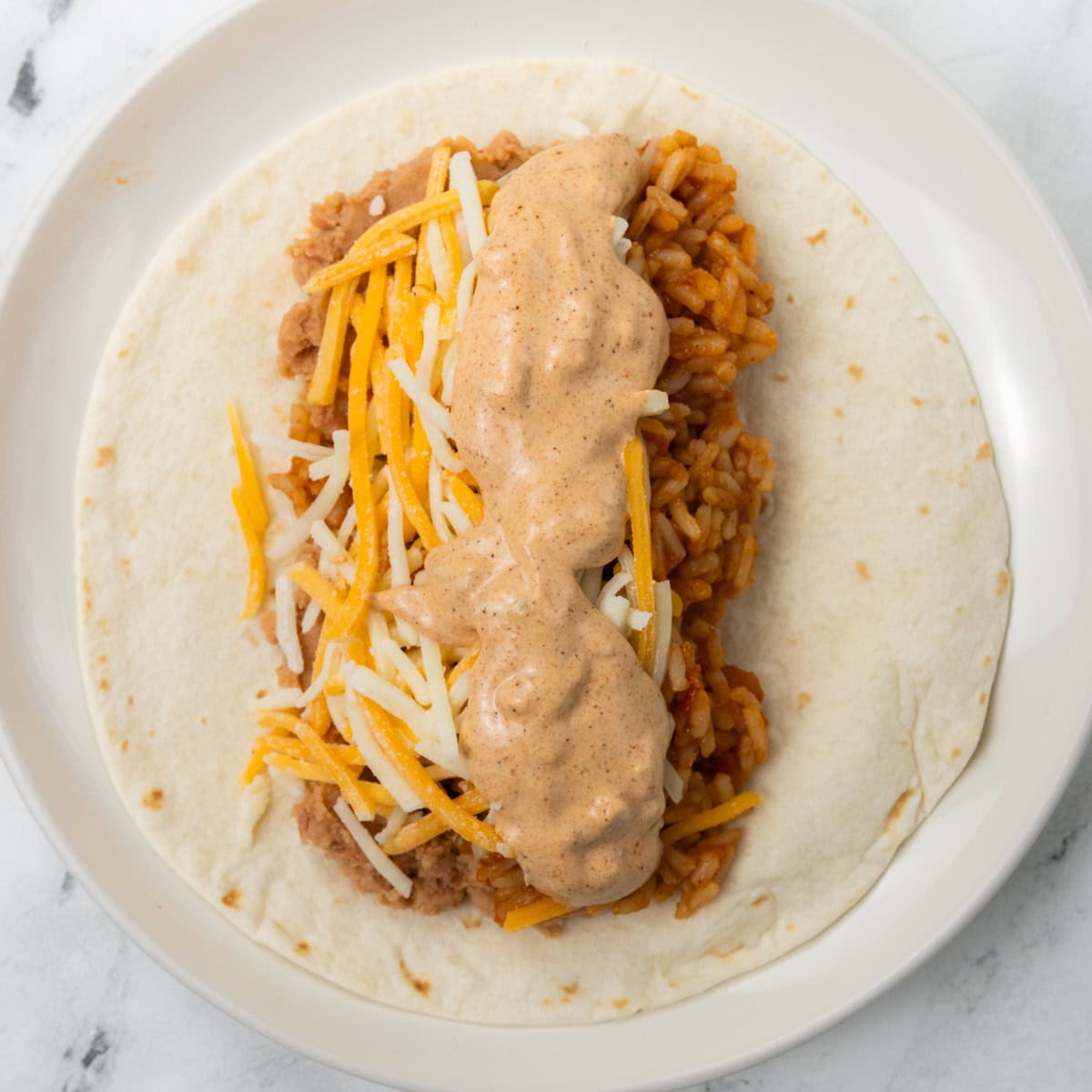 Cheesy Bean and Rice Burrito Recipe