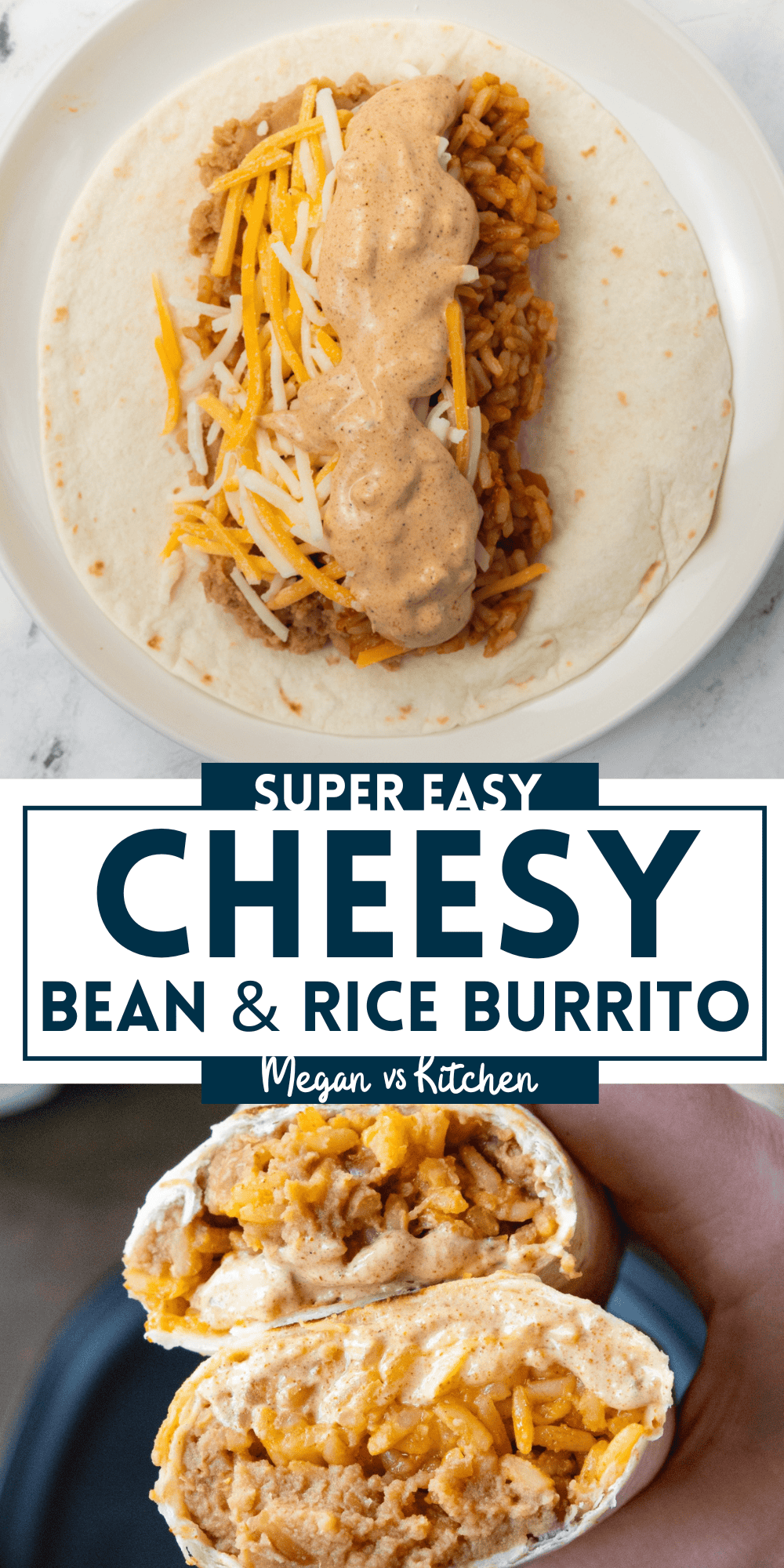 Cheesy Bean and Rice Burrito Recipe
