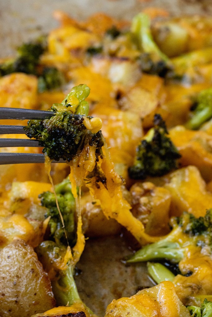 Cheesy Roasted Broccoli & Potatoes