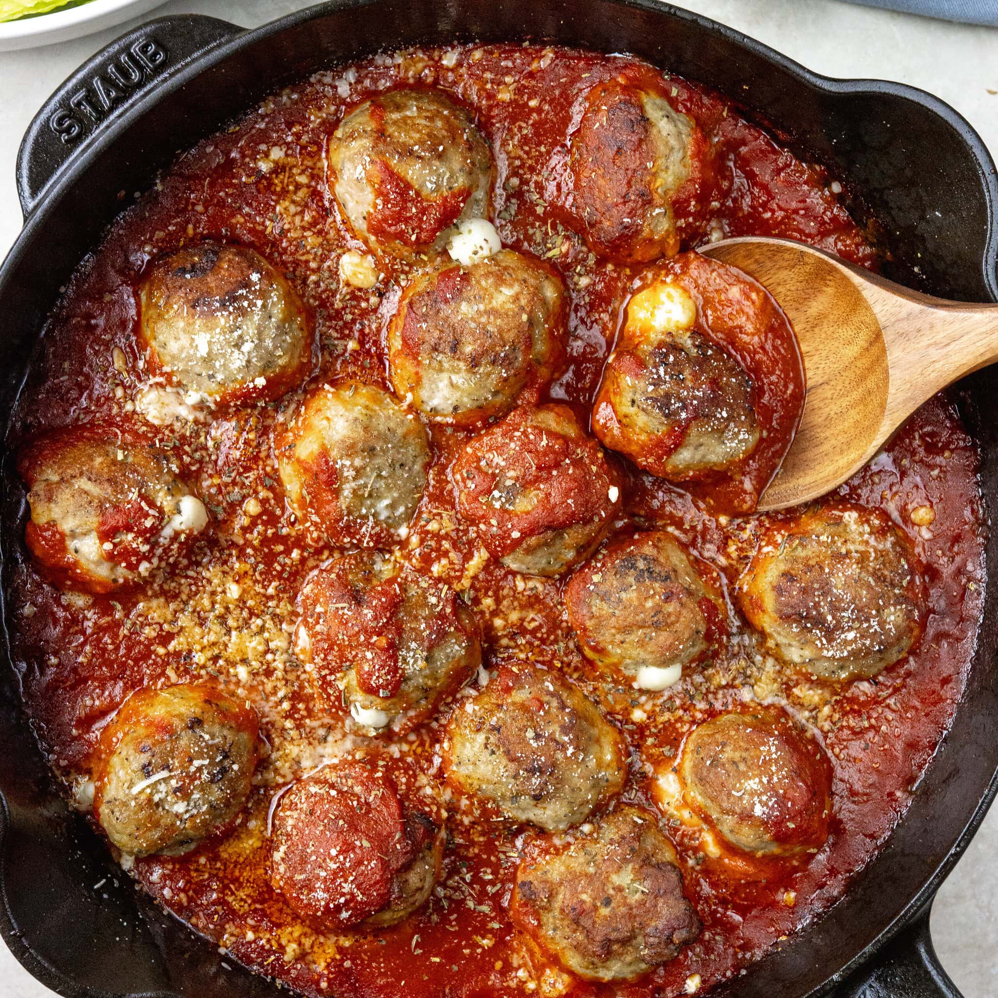 Mozzarella Stuffed Turkey Meatballs
