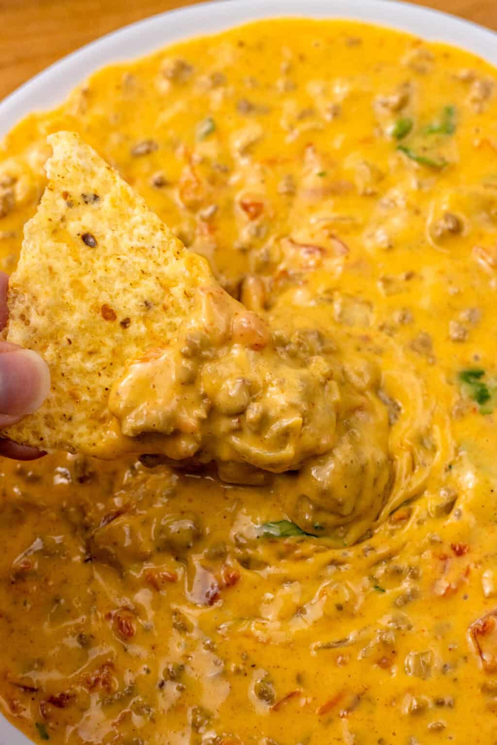 Ground Beef Queso Dip (Slow Cooker & Skillet)