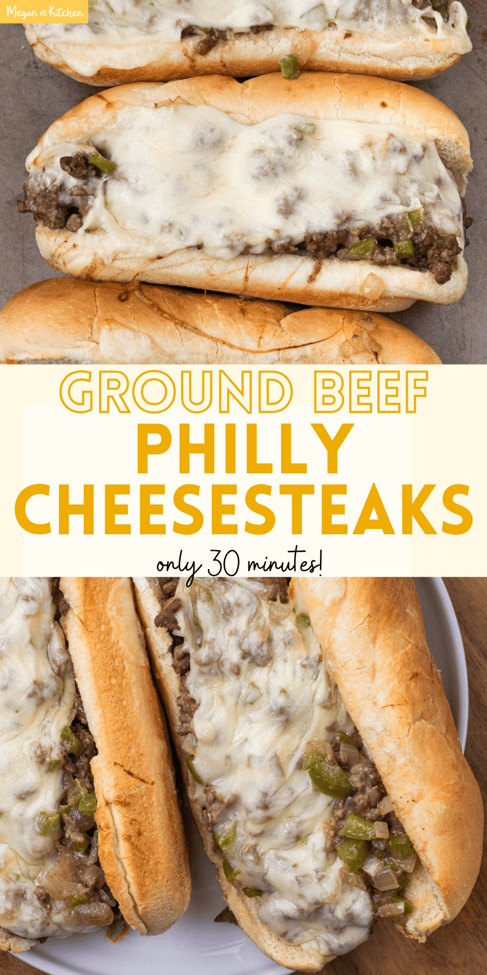 30-Minute Ground Beef Philly Cheesesteaks