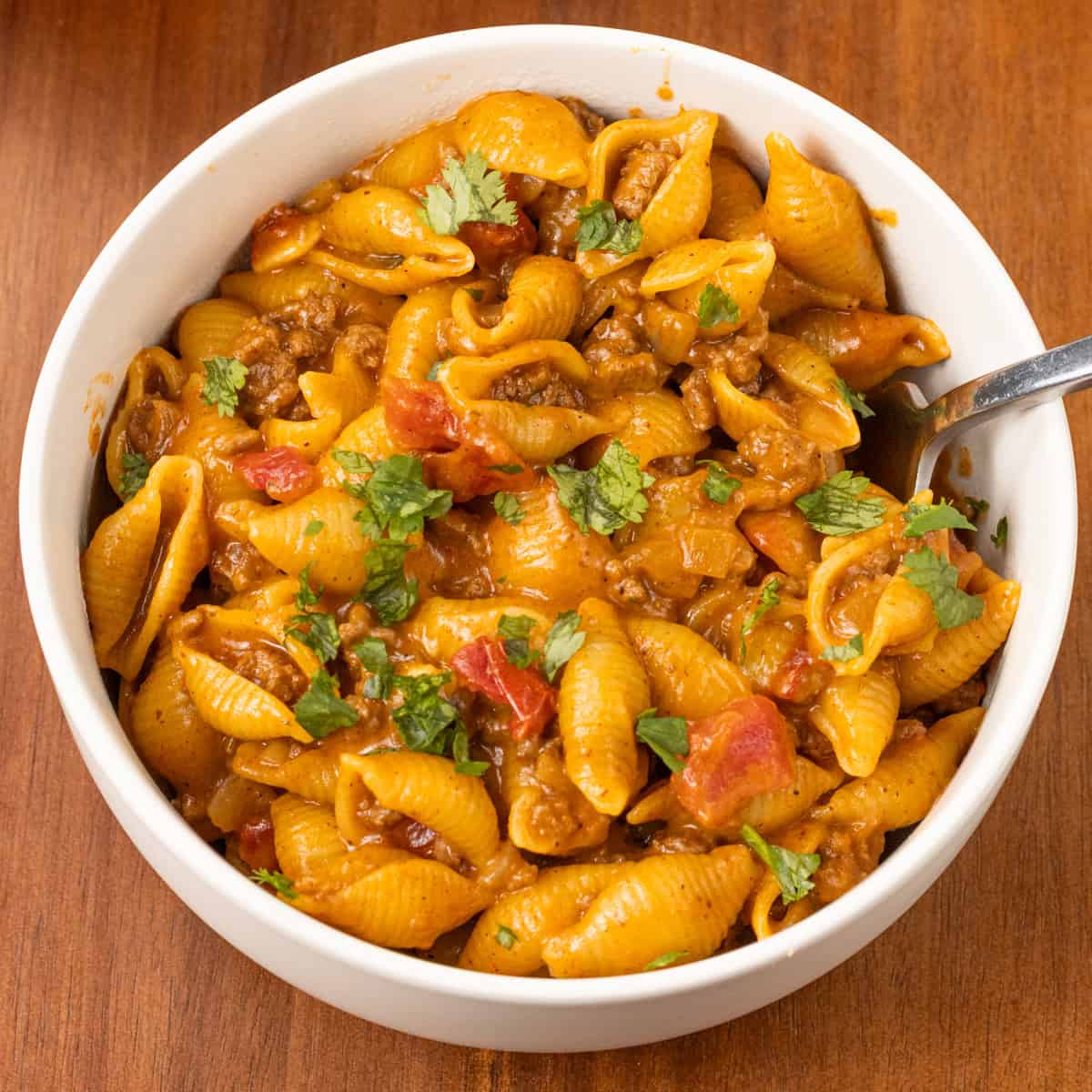 One Pot Cheesy Taco Pasta