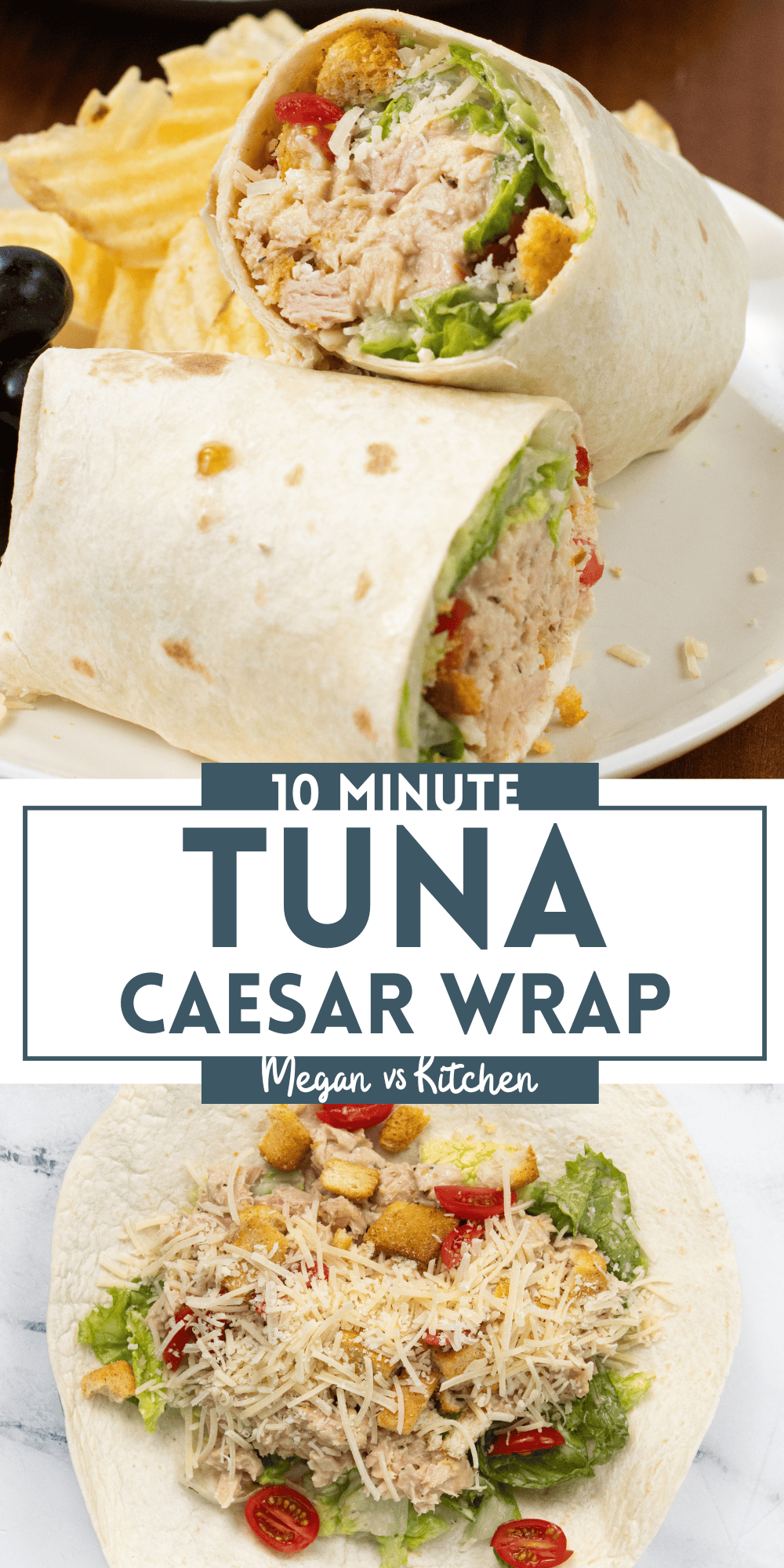 10-Minute Tuna Caesar Wrap